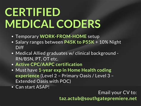 Southgate 🌟 Exciting Career Opportunity For Certified Medical Coders 🌟 Position Certified