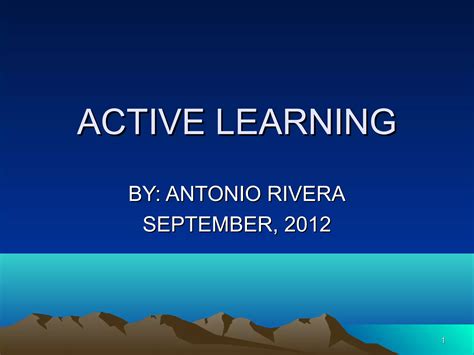 Active Learning Powerpoint Presentation Ppt Education