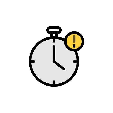 A Stopwatch Icon With A Yellow Exclamation Mark 52056604 Vector Art At Vecteezy