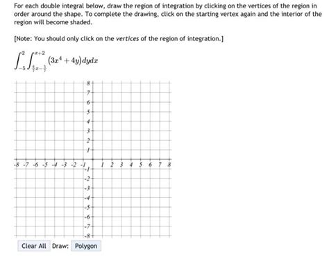 Solved For Each Double Integral Below Draw The Region Of Chegg