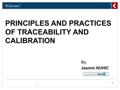 Principles And Practices Of Traceability And Calibration Ppt