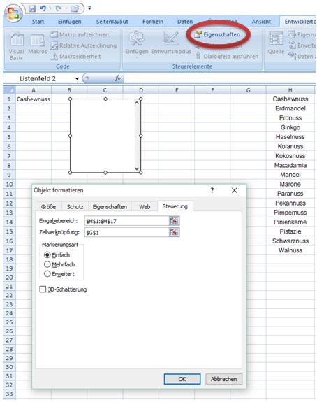 techniker schule butzbach edv microsoft excel formularsteuerelemente