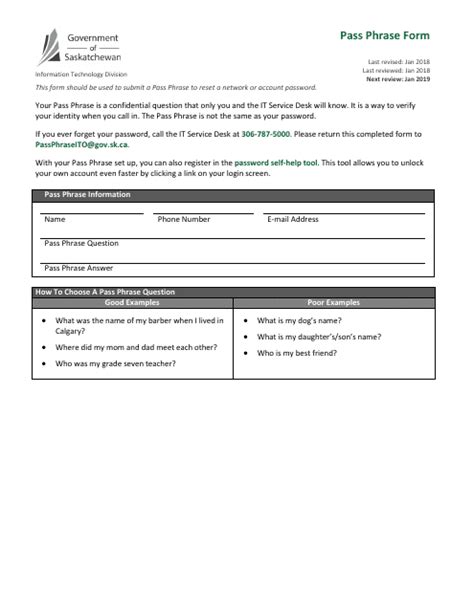 Saskatchewan Canada Pass Phrase Form Fill Out Sign Online And