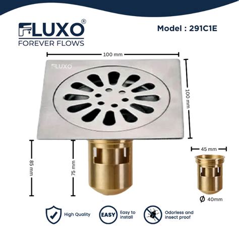 Fluxo Smart Floor Drain Water Seal Stainless Sus 304 Bathroom Wc Got Filter Anti Cockroach Anti