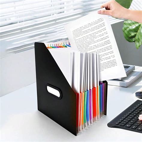 A4 Vertical File Folder With Colorful Lining Portable Classification