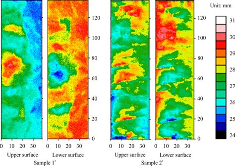 results of numerical reconstruction of the upper and lower fracture