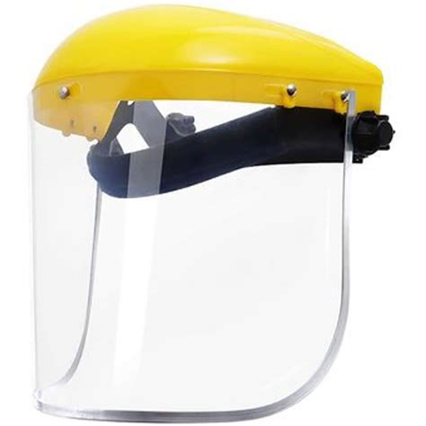 Careta Facial De ProtecciÓn Casco Amarillo Protector De Policarbonato