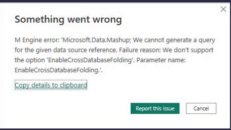 Dataflows EnableCrossDatabaseFolding Error Online Service Enterprise DNA Forum