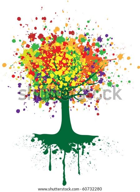 Abstract Colorful Tree Vector Stock Vector Royalty Free 60732280