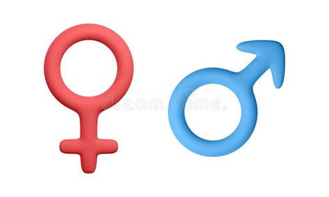 3d Realistic Male And Female Symbol Isolated On White Background