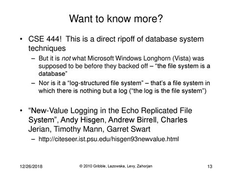 Cse 451 Operating Systems Autumn Module 16 Journaling File Systems