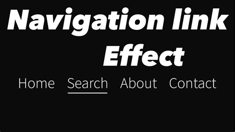 Navigation Link Effect YouTube