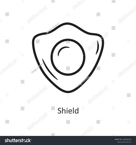 Shield Vector Outline Icon Design Illustration Stock Vector Royalty