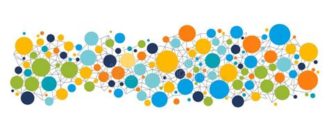 Colorful Circles Connected Lines Pattern Network Design Background Abstract Connection Art