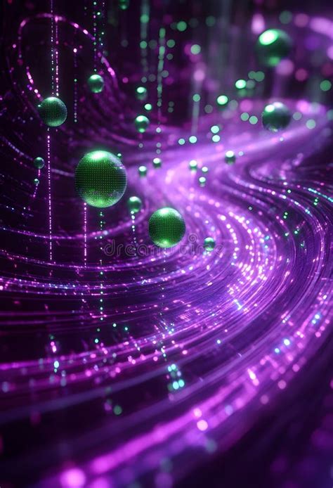 Streams Of Data Flow In A Flowing Wave Each Data Particle Is A Ball Some Data Points Are Green
