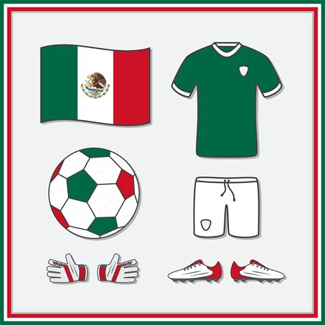 Mexico Football Cartoon Vector Illustration Football Jersey And