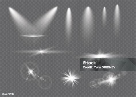 크리스마스 빛 투명 한 배경에 고립입니다 황금 크리스마스 빛나는 갈 랜드의 집합입니다 벡터 일러스트 레이 션 개체 그룹에 대한