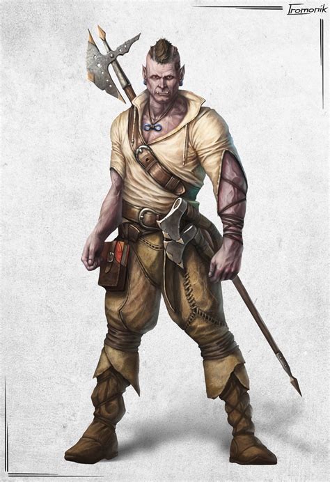 [art] Half Orc Character Portrait R Dnd