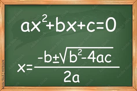 Mathematics Second Degree Equation On Chalkboard Vector Stock Vector Adobe Stock