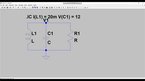Ltspice Simulating Rlc Circuits With Initial Conditions Ac Analysis On Lt Spice Series