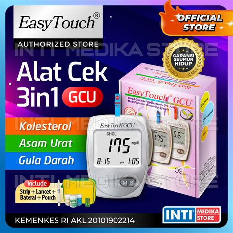 Jual EASYTOUCH Alat Cek 3in1 GCU Gula Darah Kolesterol Asam Urat With LCD Display Blood