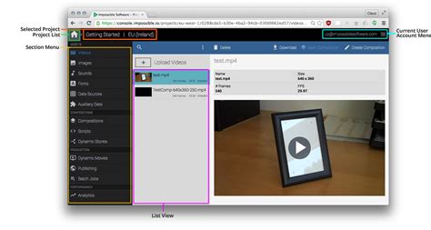 documentation project management console overview impossible software