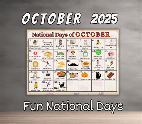 National Day Calendar October 2025 Printable Calendars