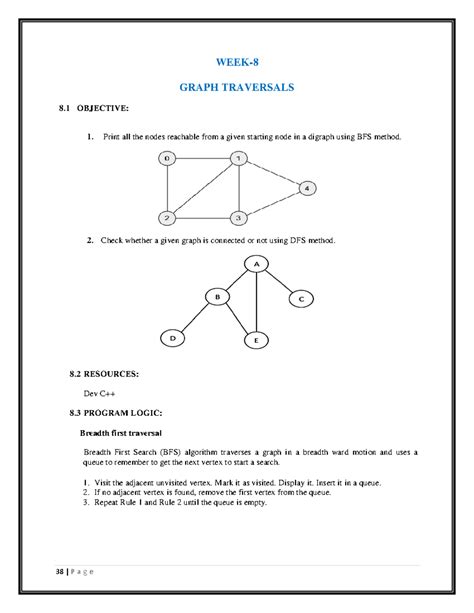 Minimum Short Path Week Graph Traversals 8 Objective Print All The