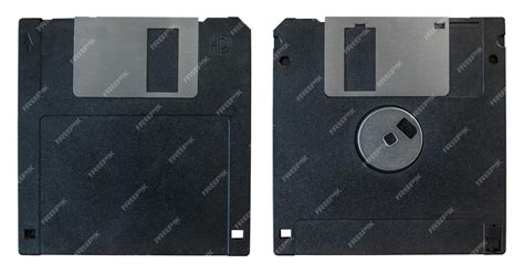 premium photo the front and back of an old computer floppy disk on a