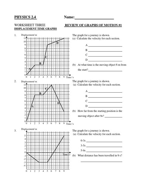 Displacement Time Graph Pdf