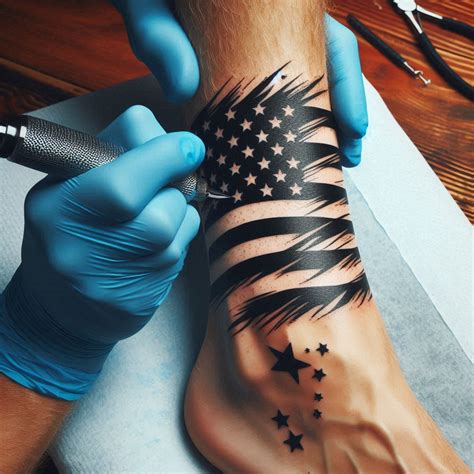 Black American Flag Your Own Tattoo Design Custom Designs Crafted