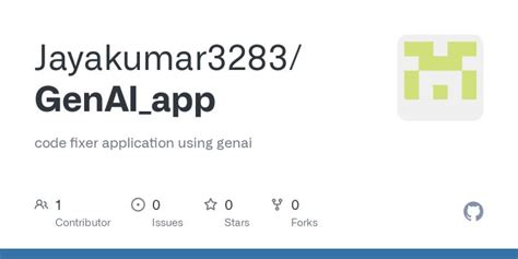Vavilapalli Jayakumar On Linkedin Github Jayakumar3283genaiapp Code Fixer Application