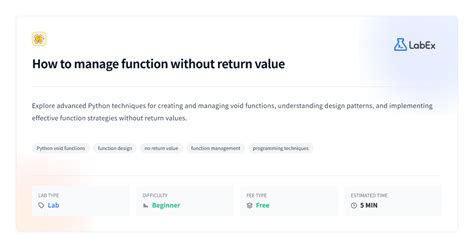 How To Manage Function Without Return Value Labex
