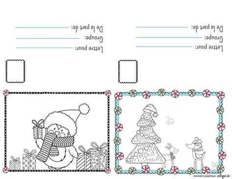 Cartes De Noël 5e à 1re 6e Année Cm2 Cm1 Ce2 Ce1 Cp Ms Et Gs