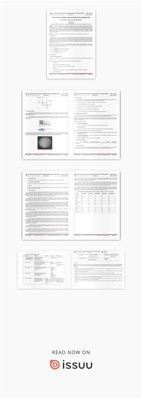 Technical Review Of Multi Factor Authentication Methods