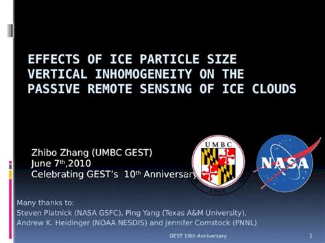 Pptx Effects Of Ice Particle Size Vertical Inhomogeneity On The Passive Remote Sensing Of Ice