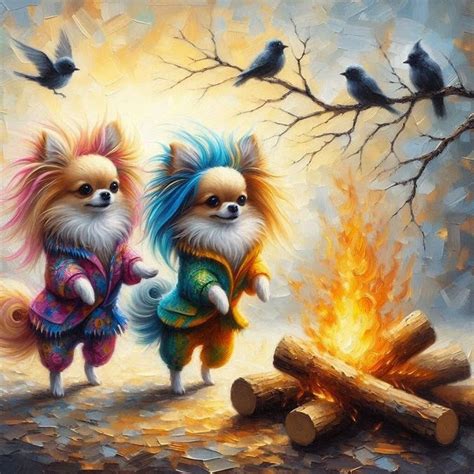 Dall E Prompt Dancing Chihuahuas By A Campfire Sweet Prompt