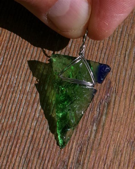 Green Glass Arrowhead Pendant Sold Primitive Pathways Green Glass Arrowhead Pendant Sold Primitive Pathways