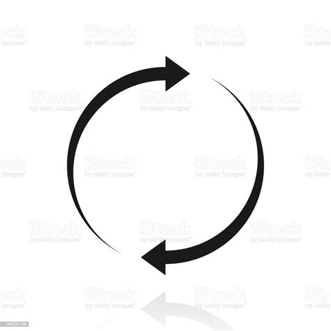 Reload Icon With Reflection On White Background Stock Illustration Download Image Now Arrow