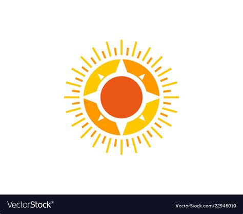 Compass Sun Logo Icon Design Royalty Free Vector Image