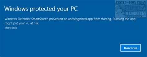 What Is Windows Smartscreen And How To Disable It Majorgeeks