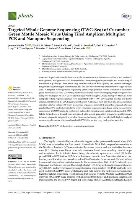 Pdf Targeted Whole Genome Sequencing Twg Seq Of Cucumber Green