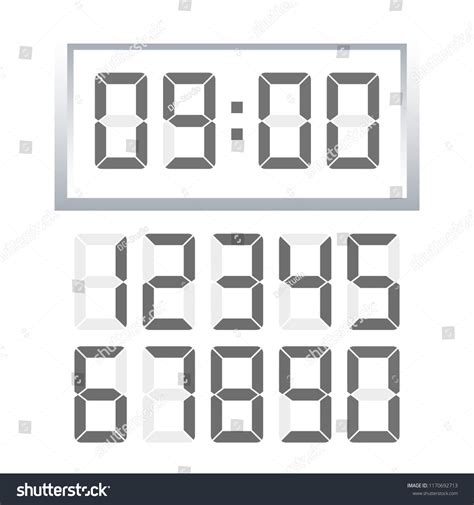 Digital Clock Number Set Vector Stock Stock Vector Royalty Free Shutterstock