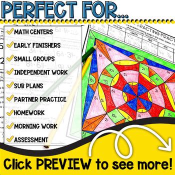 Adding Subtracting Fractions W Unlike Denominators Color By Number