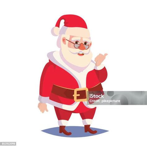 산타 클로스 고립 된 벡터입니다 붉은 양복과 모자 클래식 산타입니다 배너 브로셔 포스터 광고 디자인에 대 한 좋은 플랫 만화