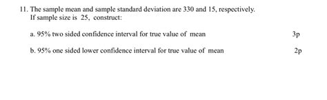 Solved The Sample Mean And Sample Standard Deviation Are Chegg