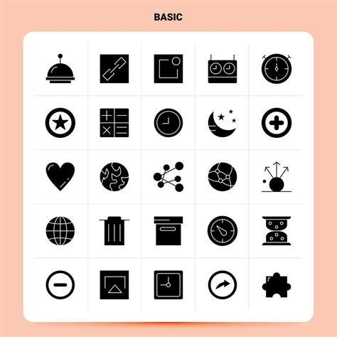 Solid 25 Basic Icon Set Vector Glyph Style Design Black Icons Set Web And Mobile Business Ideas