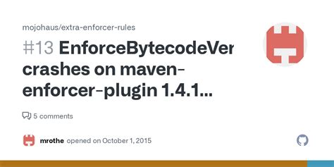 Enforcebytecodeversion Crashes On Maven Enforcer Plugin 141 With A