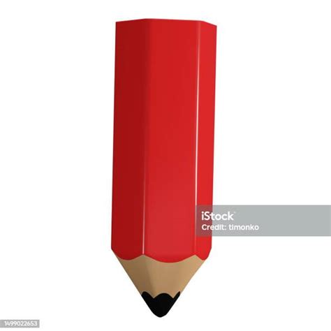 사실적인 빨간 연필 3d 아이콘 렌더링 교육 및 연구를 위한 컬러 드로잉 및 페인팅 도구 사무용품 문구류 요소 클리핑 패스가