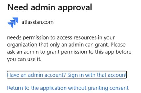 need admin approval message when trying to connect email accounts in